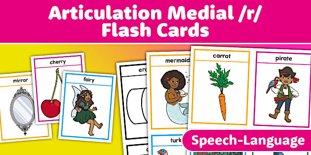 Articulation Medial /r/ Words Flash Cards for SLP