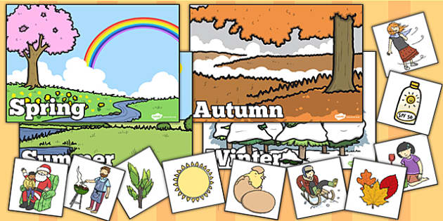 Seasonal Pictures Cut and Stick Activity - seasonal picture, cut and stick