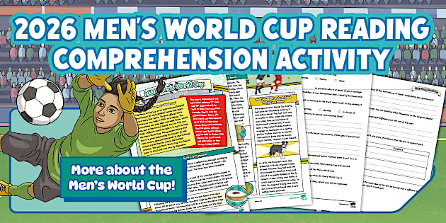 2026 Men's World Cup Reading Comprehension Activity for Ages 9-11
