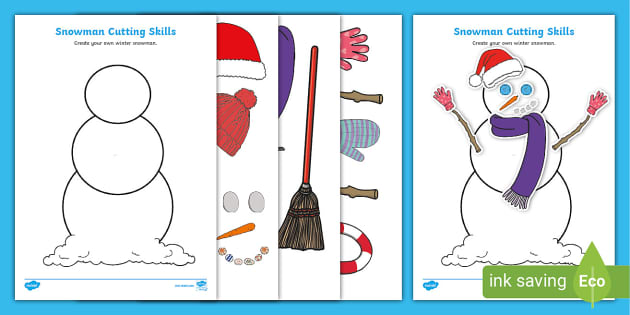 Snowman Cutting Activity | Twinkl Primary Resources - Twinkl