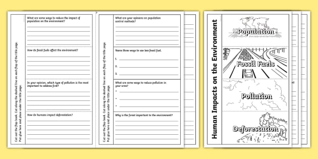 Human Impacts on the Environment Flapbook for 3rd-5th Grade Human Impacts on the Environment Flapbook for 3rd-5th Grade