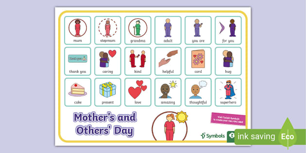 Twinkl Symbols: Mother's and Others' Day AAC Mat - Twinkl