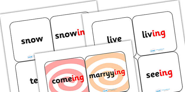 Suffix Matching Cards ing (teacher made) - Twinkl