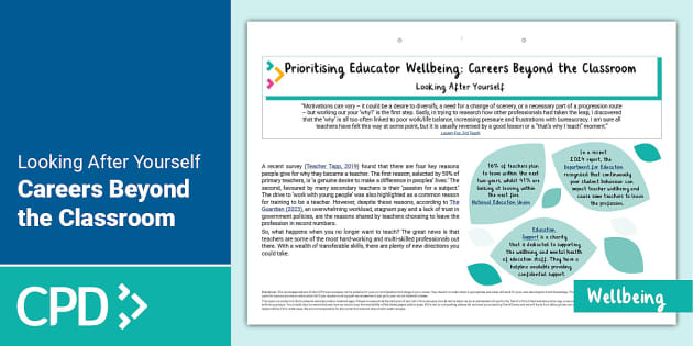 Prioritising Educator Wellbeing: Careers Beyond the Classroom