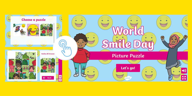 Interactive World Smile Day Picture Puzzle (teacher made)