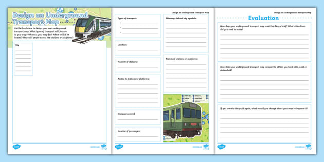 Design an Underground Tube Transport Map Worksheet - Twinkl