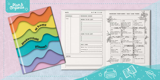 Rainbow Waves | At Home Productivity Planner - Twinkl