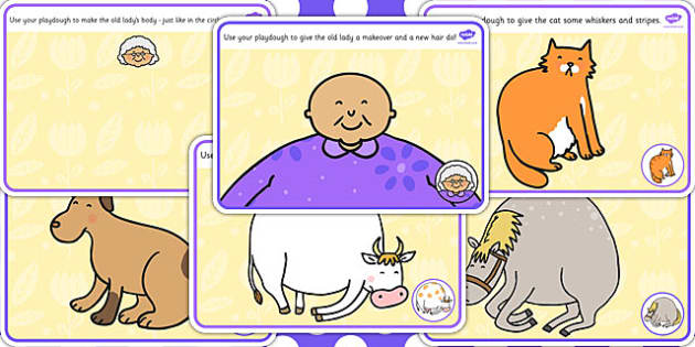 There Was an Old Lady Who Swallowed a Fly Playdough Mats - mats