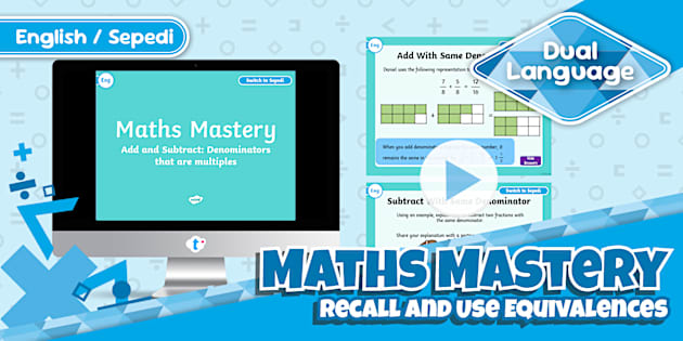 Grade 4 Maths Fractions & Decimals, Add & Subtract Sepedi