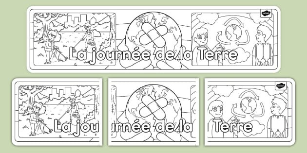 Bannière à colorier : La journée de la Terre