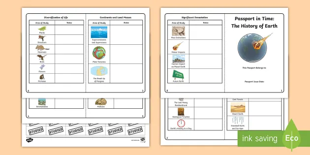 Earth History Timeline Worksheet
