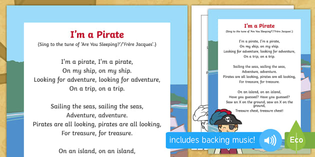 I'm a Pirate Song (teacher made)