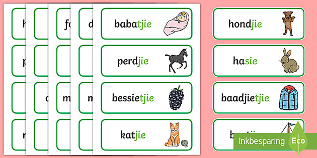 Verkleiningswoorde Woordkaarte (teacher made) - Twinkl