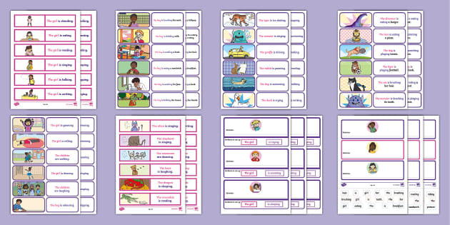 SV and SVO Cut Up Sentence Cards Resource Pack - Twinkl