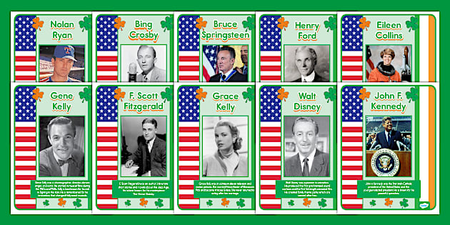 Irish American Heritage Month Notable People Posters