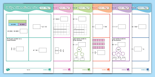 👉 Year 5 Autumn 2 Daily Arithmetic Practice Pack - Twinkl
