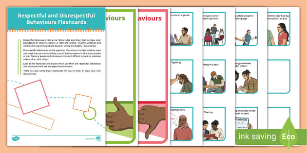 Older Learners: Respectful and Disrespectful Behaviours Flashcards