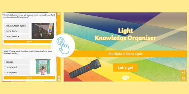 Year 5 Science Light Interactive Quiz - Twinkl