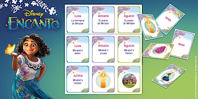 Encanto: English/Spanish Vocabulary Matching Cards - Twinkl