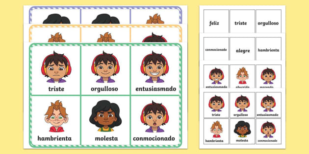 * NEW * Bingo: Sentimientos y Emociones - Twinkl * NEW * Bingo: Sentimientos y Emociones - Twinkl