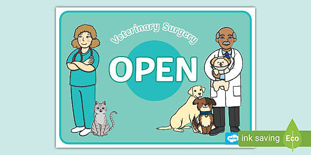 Vets Surgery Open Sign (teacher made)