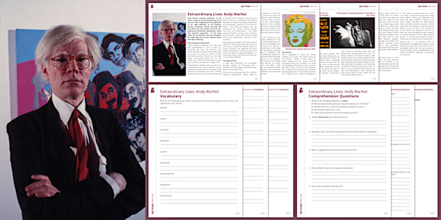 Extraordinary Lives: Andy Warhol Reading Comprehension