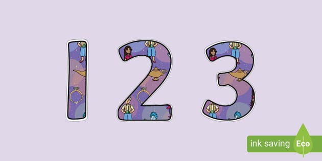 Aladdin Themed A4 Display Numbers - Twinkl