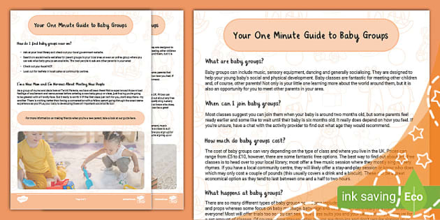 * NEW * Your One Minute Guide to Baby Groups - Twinkl * NEW * Your One Minute Guide to Baby Groups - Twinkl