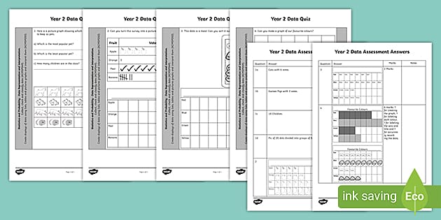Year 2 Statistics Assessment Sheet - Twinkl