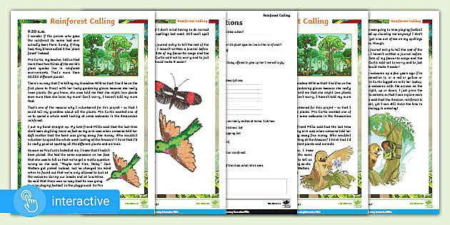 Interactive PDF Rainforest Calling KS2 Fiction Differentiated Reading Interactive PDF Rainforest Calling KS2 Fiction Differentiated Reading