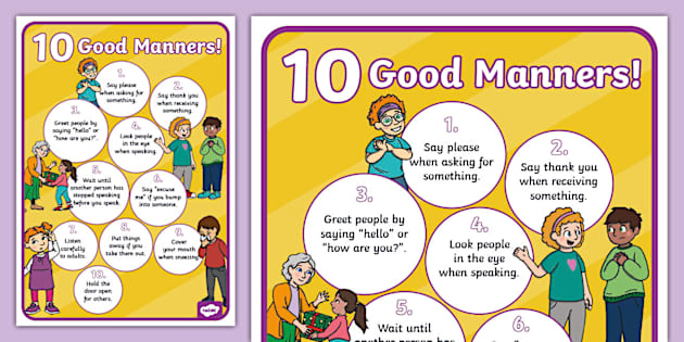 Social Etiquette Display Poster (teacher made) - Twinkl