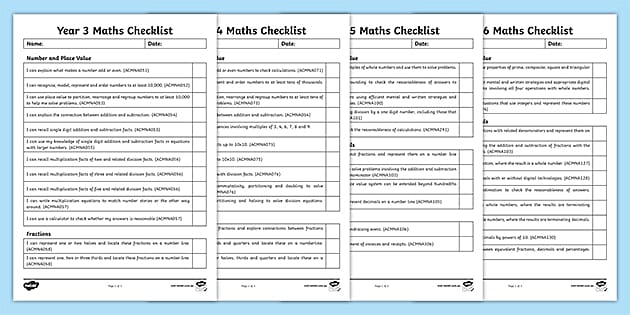 Year 3-6 Maths I Can Statements Assessment Pack - Twinkl