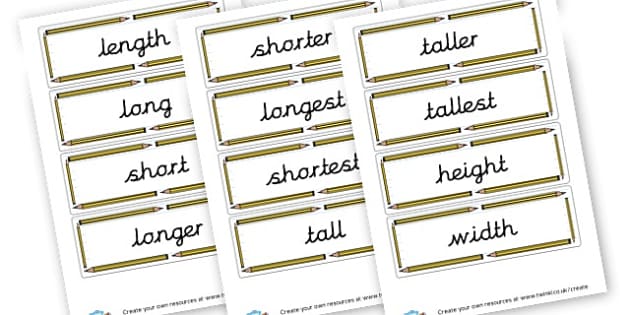 Measuring Length Cards