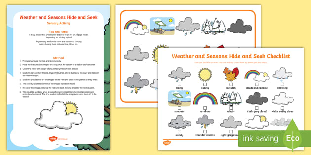 Seasons and Weather 'Hide and Seek' Sensory Activity
