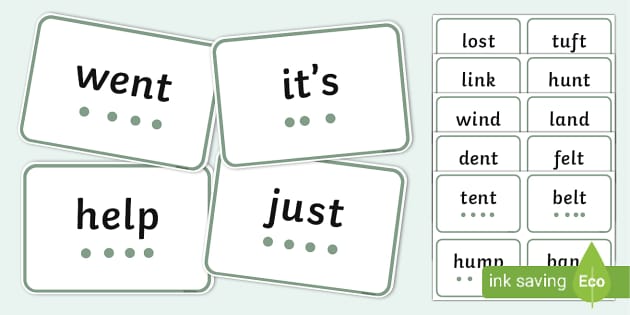 Neutral Phase 4 Sound Button Word Cards - Twinkl