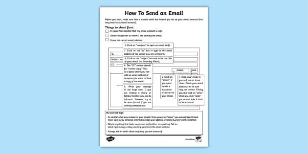 How To Send an Email Activity (teacher made)