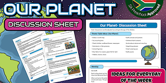 Preschool: Our Planet- Discussion Sheet