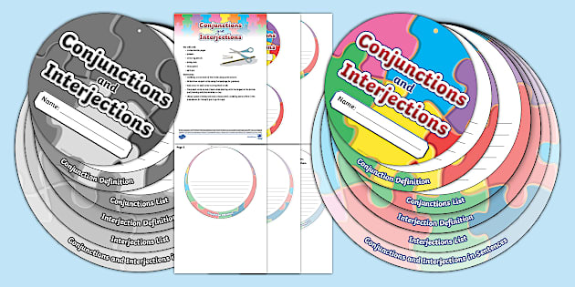 Conjunctions and Interjections Circles Booklet - Twinkl