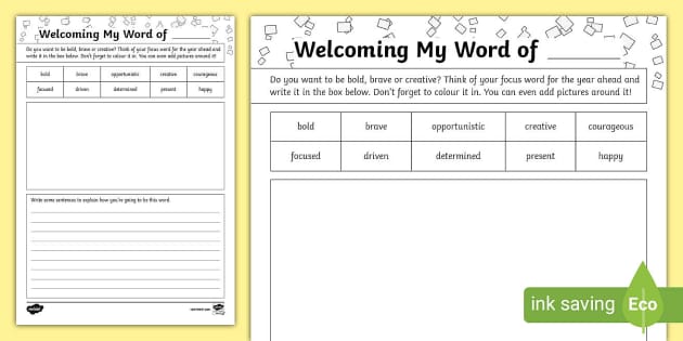 My New Year Word Worksheet (teacher made) - Twinkl