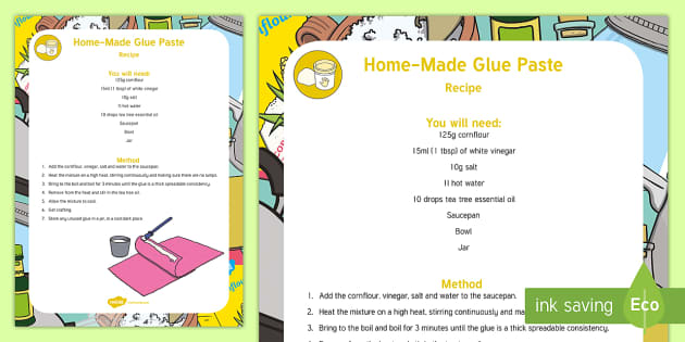Home-Made Glue Paste Recipe (teacher made)
