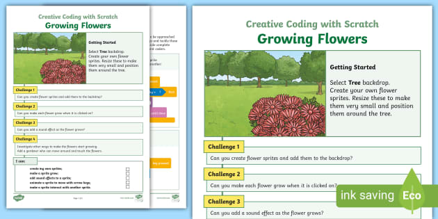 Growing Flowers Scratch Worksheet (Teacher-Made)
