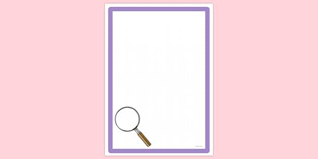 FREE! - Simple Blank Magnifying Glass With Short Handle Page Border