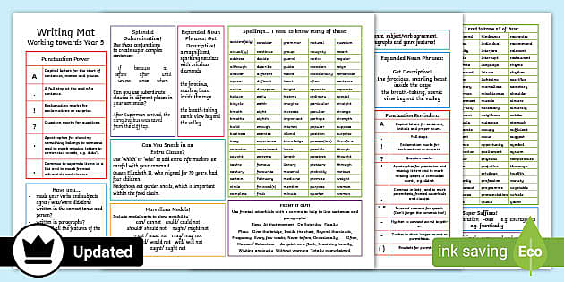 Year 5 Differentiated Writing Mats (teacher made) - Twinkl