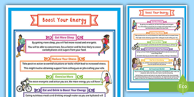 FREE! - Staff Wellbeing Boost Your Energy Ideas