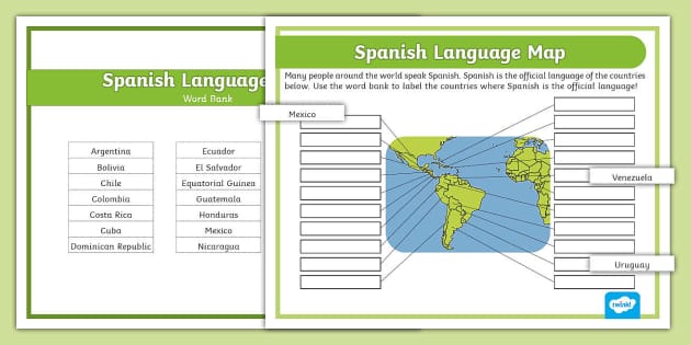 Spanish Language Map Labeling Activity (teacher made)