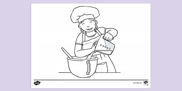 FREE! - Pouring Water In a Bowl - Colouring Sheet - Twinkl