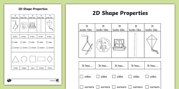 2D Shape Properties Interactive Visual Aids - Twinkl