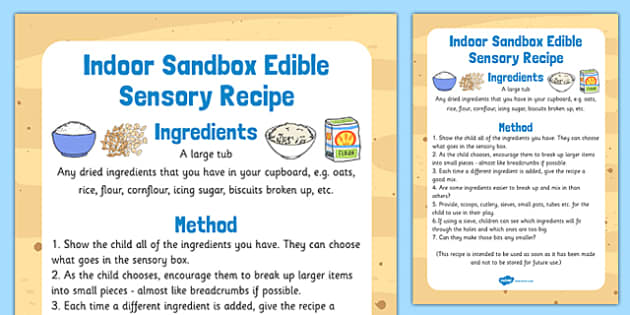 Indoor Sandbox Edible Sensory Recipe (teacher made) - Twinkl
