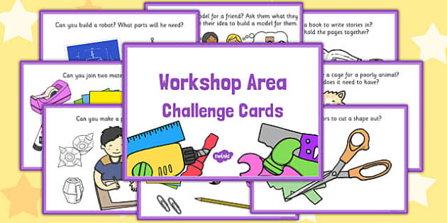 Workshop Area Challenge Cards (Teacher-Made) - Twinkl