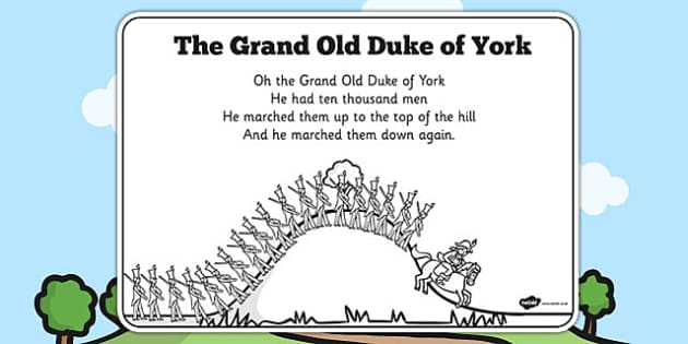 The Grand Old Duke of York Colouring In Sheet - colours, sheets